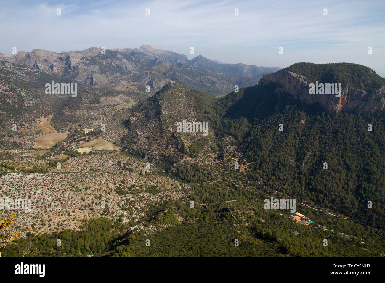 Mallorca mountain view from Castillo de Alaro' Stock Photo - Alamy