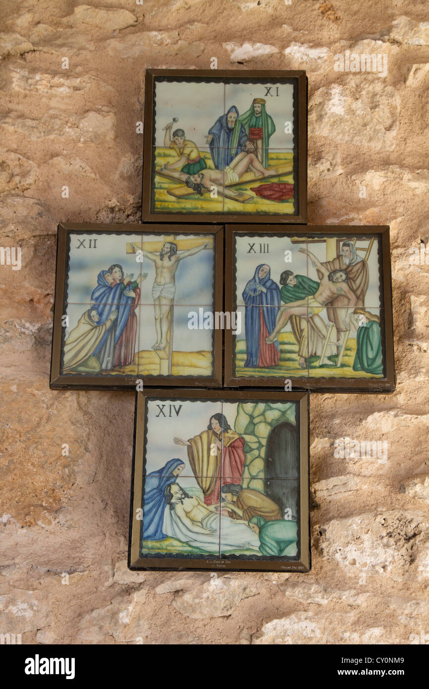 Christian religion scene on tiles Castillo de Alaro' Puig de Alaro ...