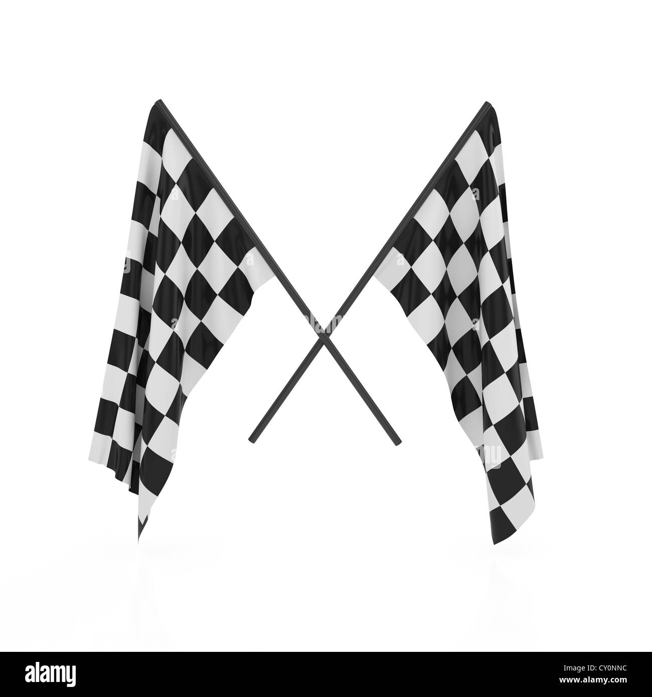 3d render of checker flags isolated on white background Stock Photo - Alamy