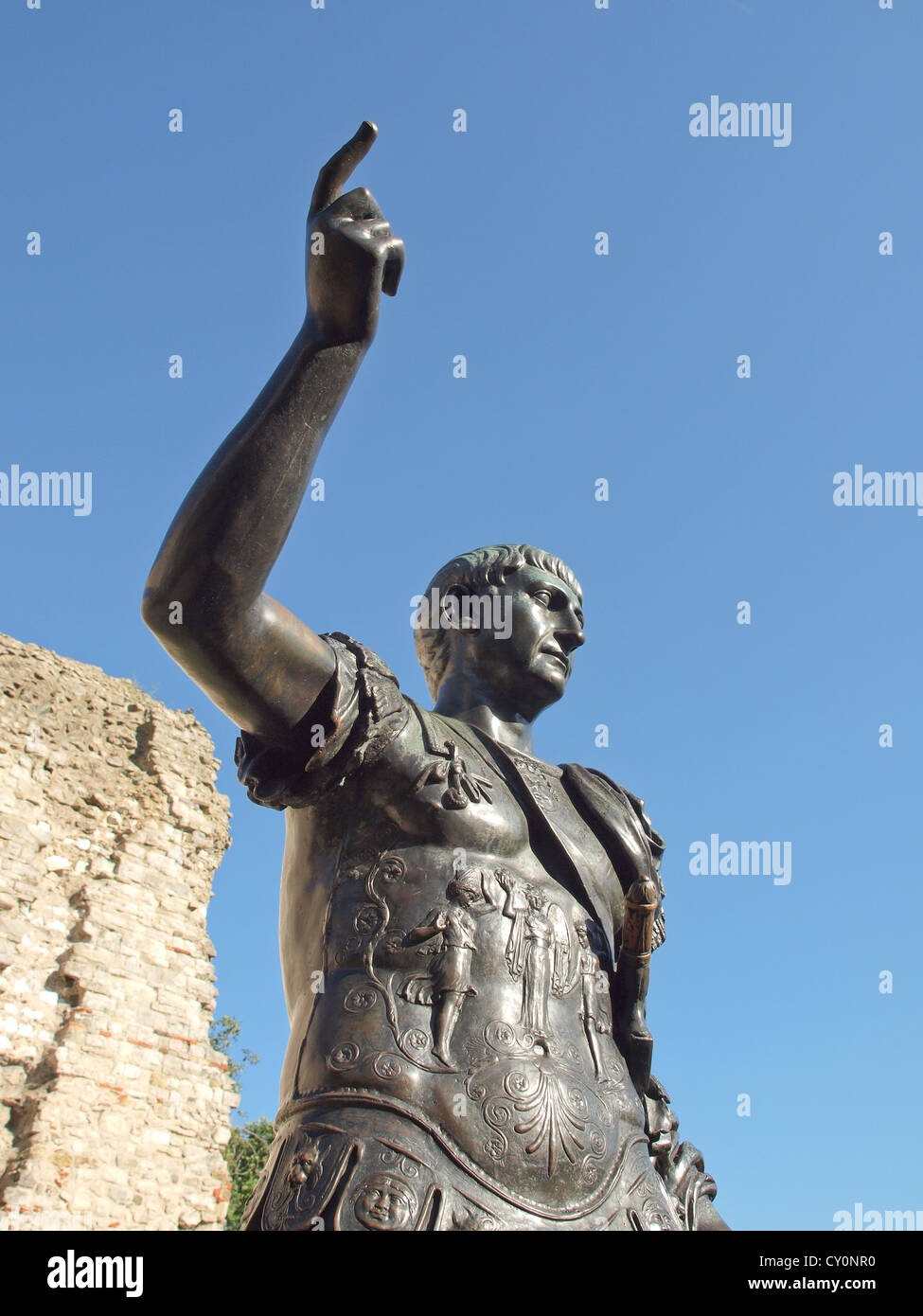 Ancient roman statue of emperor Trajan in London Stock Photo - Alamy