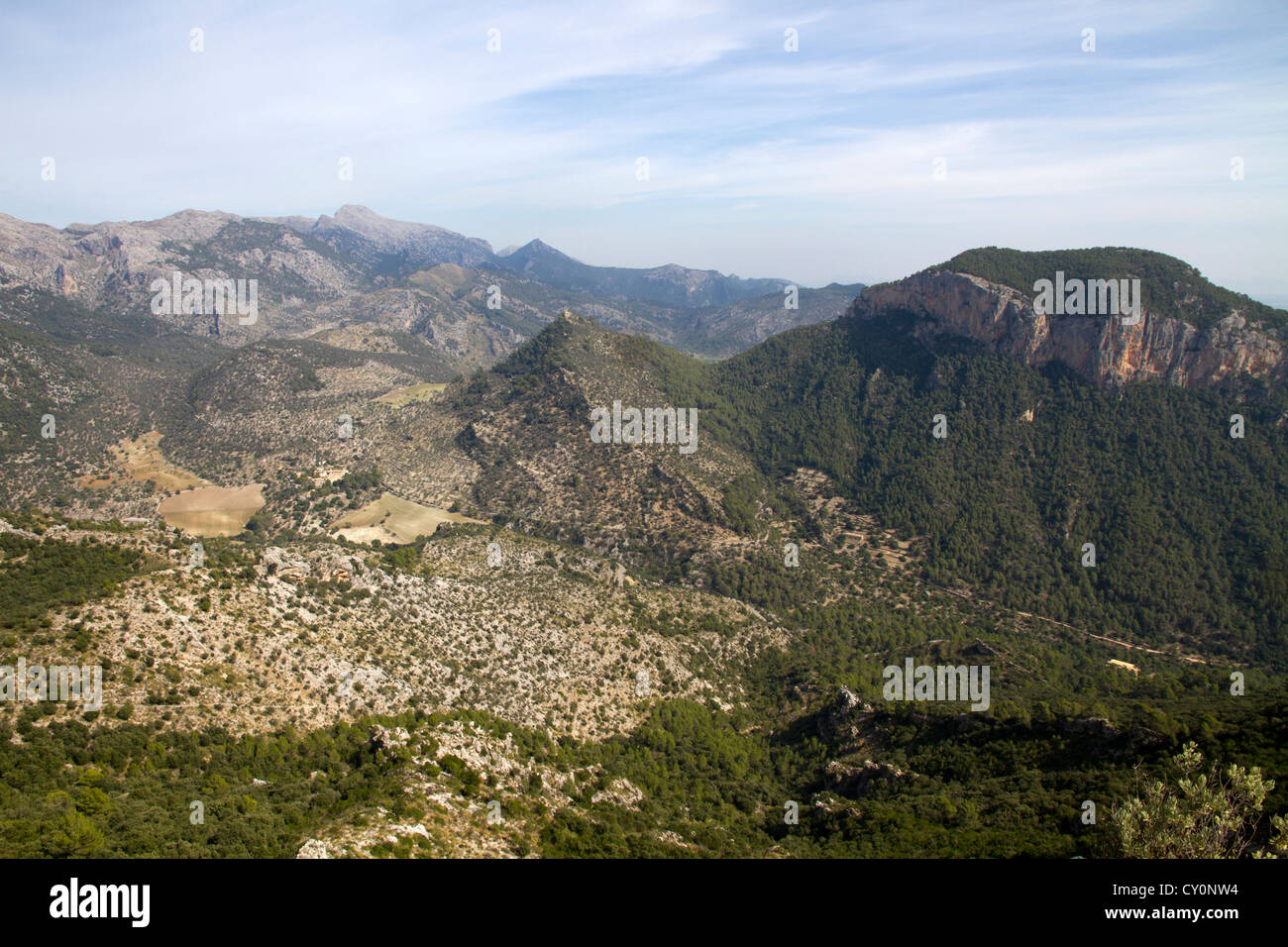 Mallorca mountain view from Castillo de Alaro' Stock Photo - Alamy