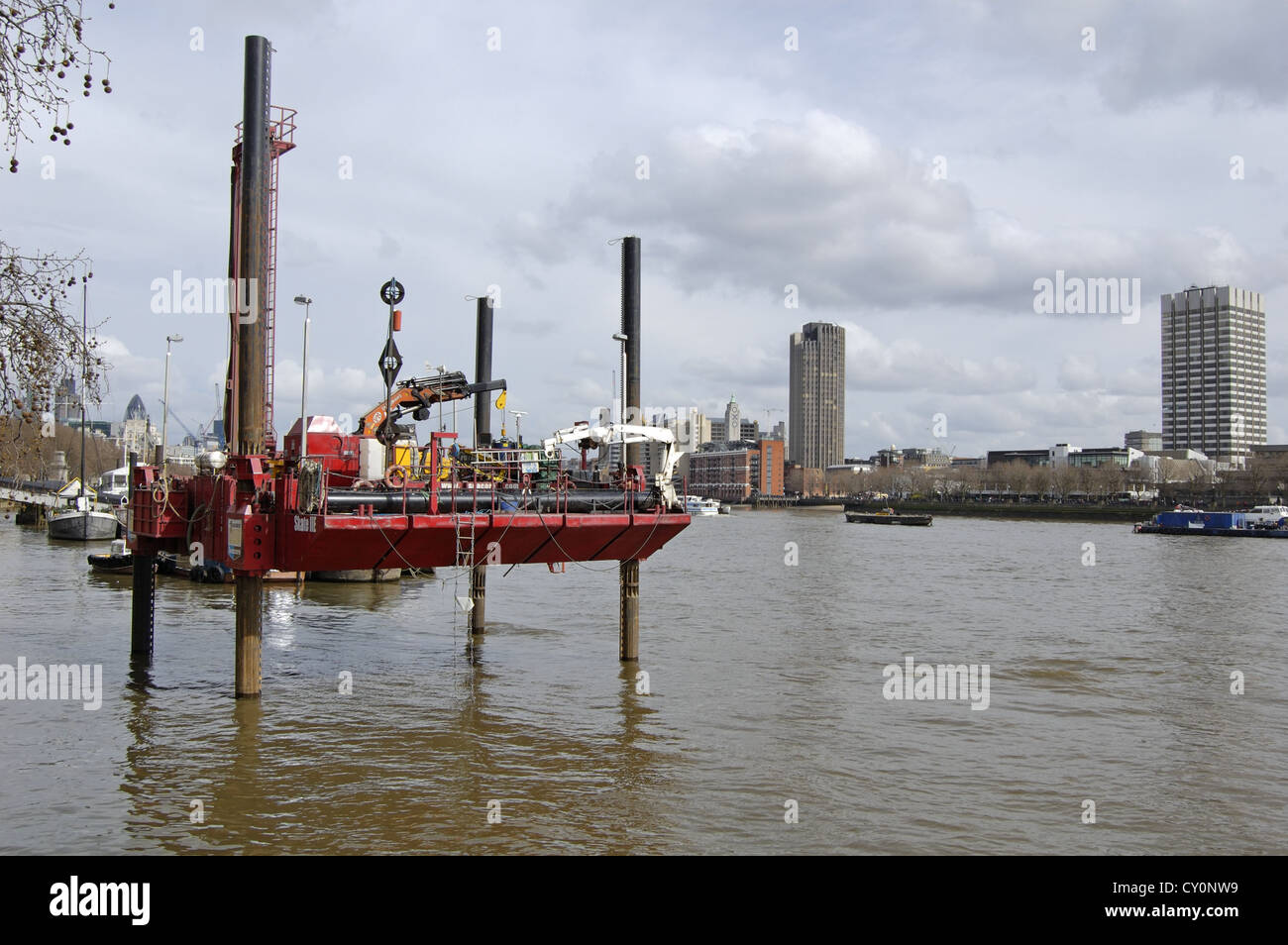 London England 3rd April 2010. Editorial Only. Sediment testing rig at ...