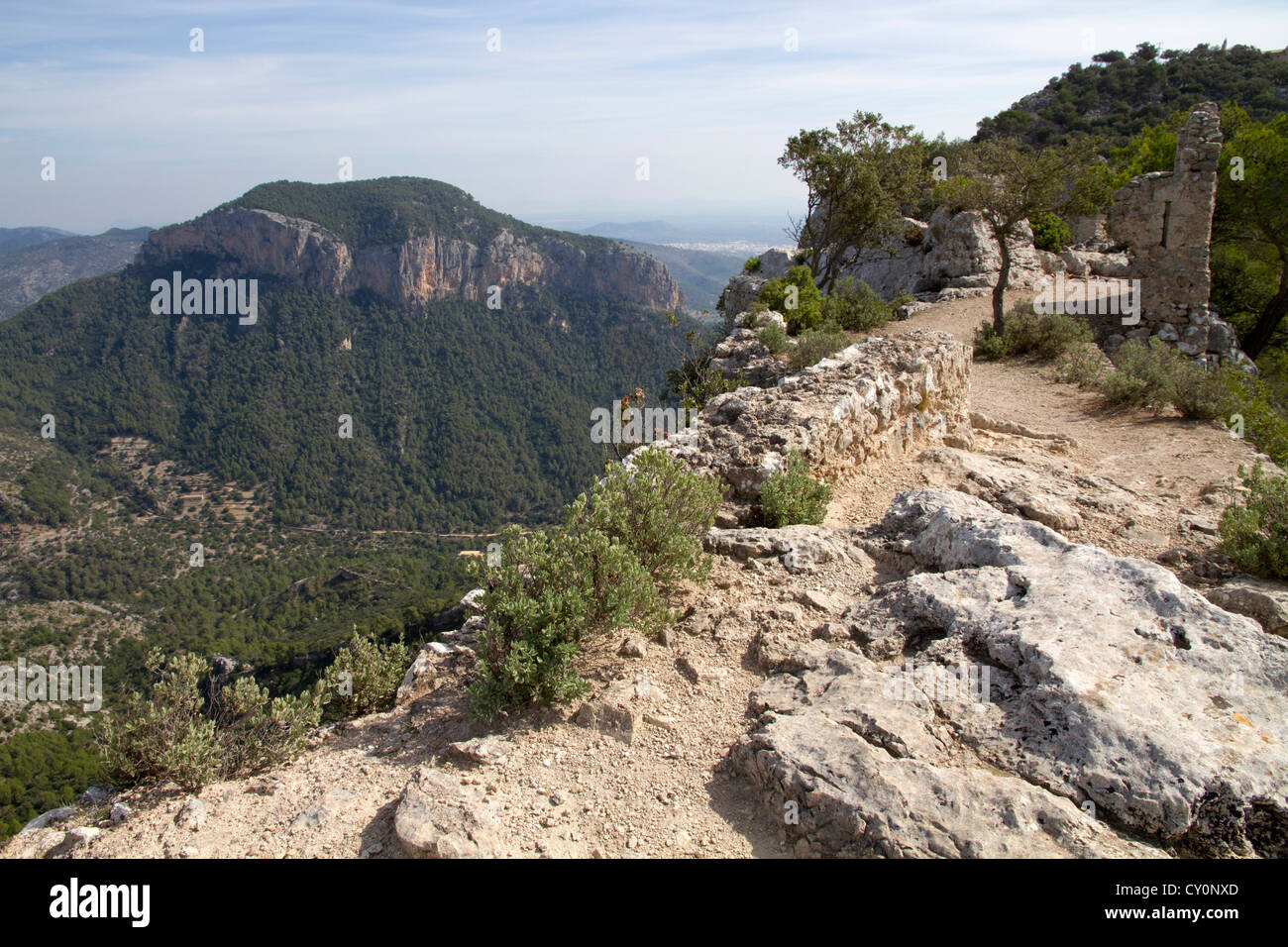 Castillo de Alaro' castle ruins, Puig de Alaro' mountain hill, Mallorca ...
