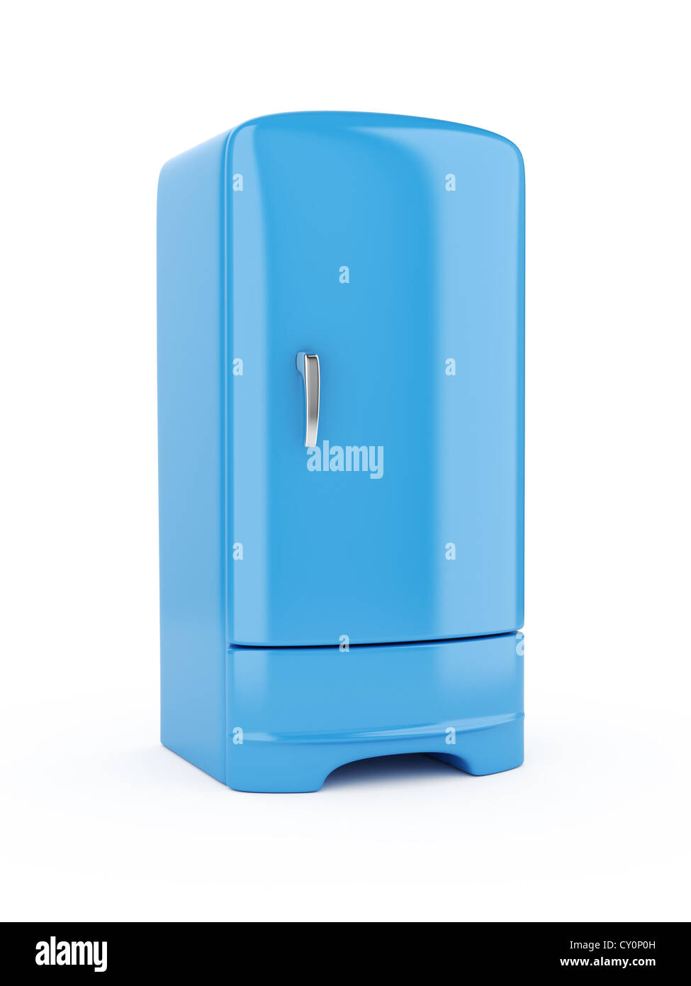 3d render of blue refrigerator, isolated on white background Stock ...