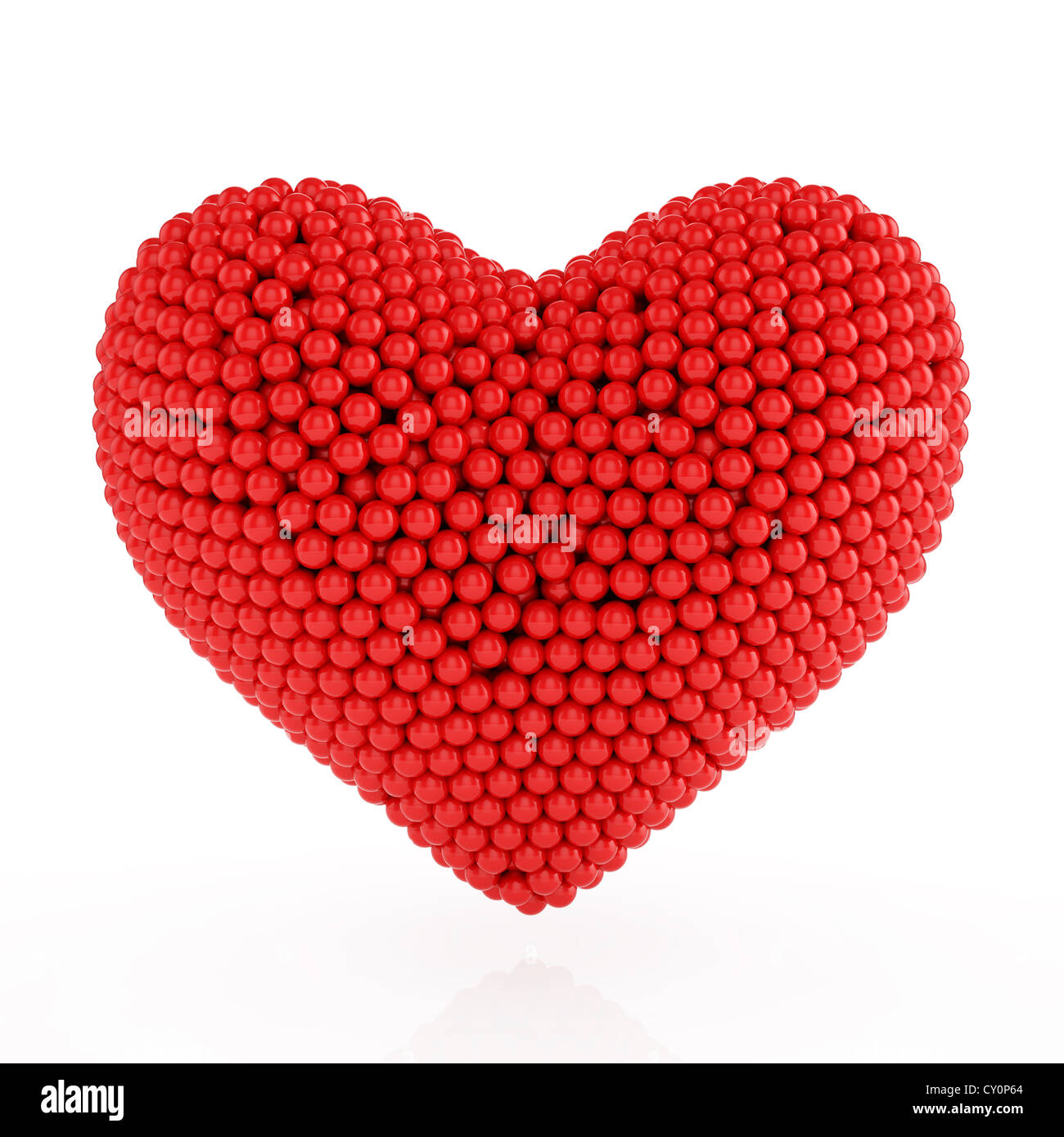 3d heart from the red spheres on white background Stock Photo - Alamy