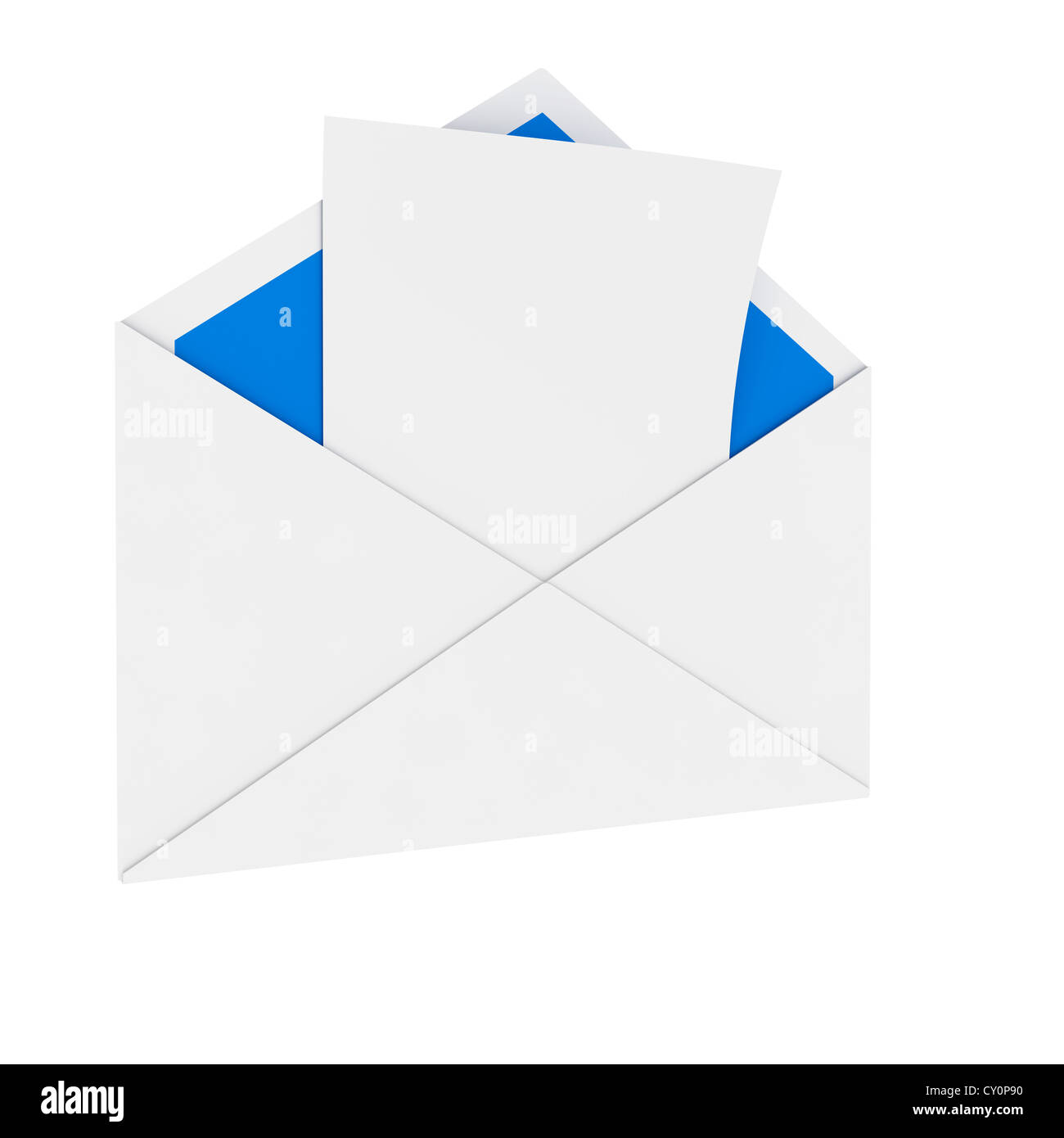 3d illustration of opened mail envelope with blank letter Stock Photo ...