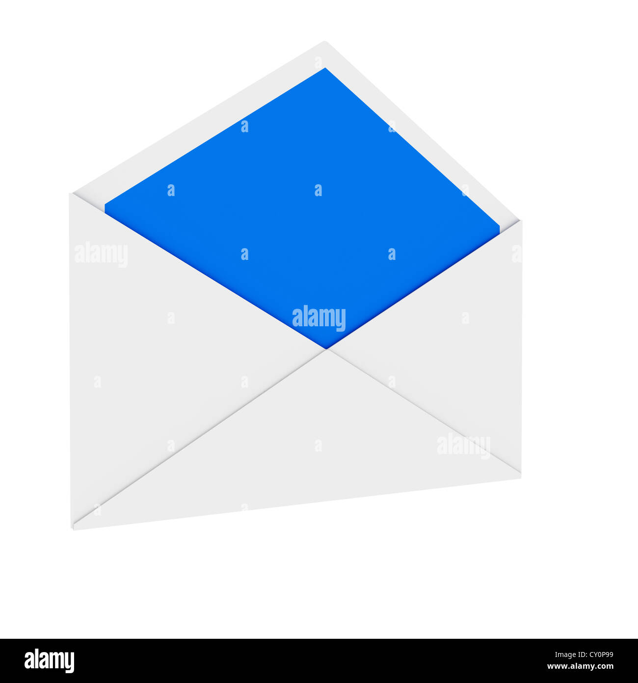 3d illustration of opened empty mail envelope Stock Photo - Alamy