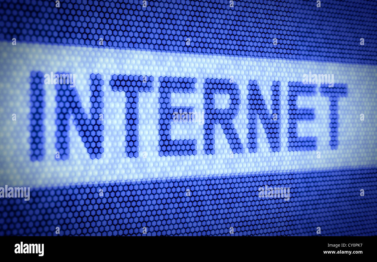 3d render of internet concept on blue screen Stock Photo - Alamy