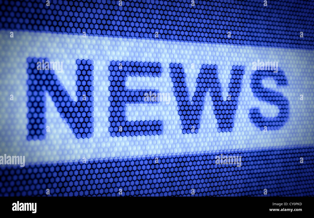 3d render of news concept on blue screen Stock Photo - Alamy