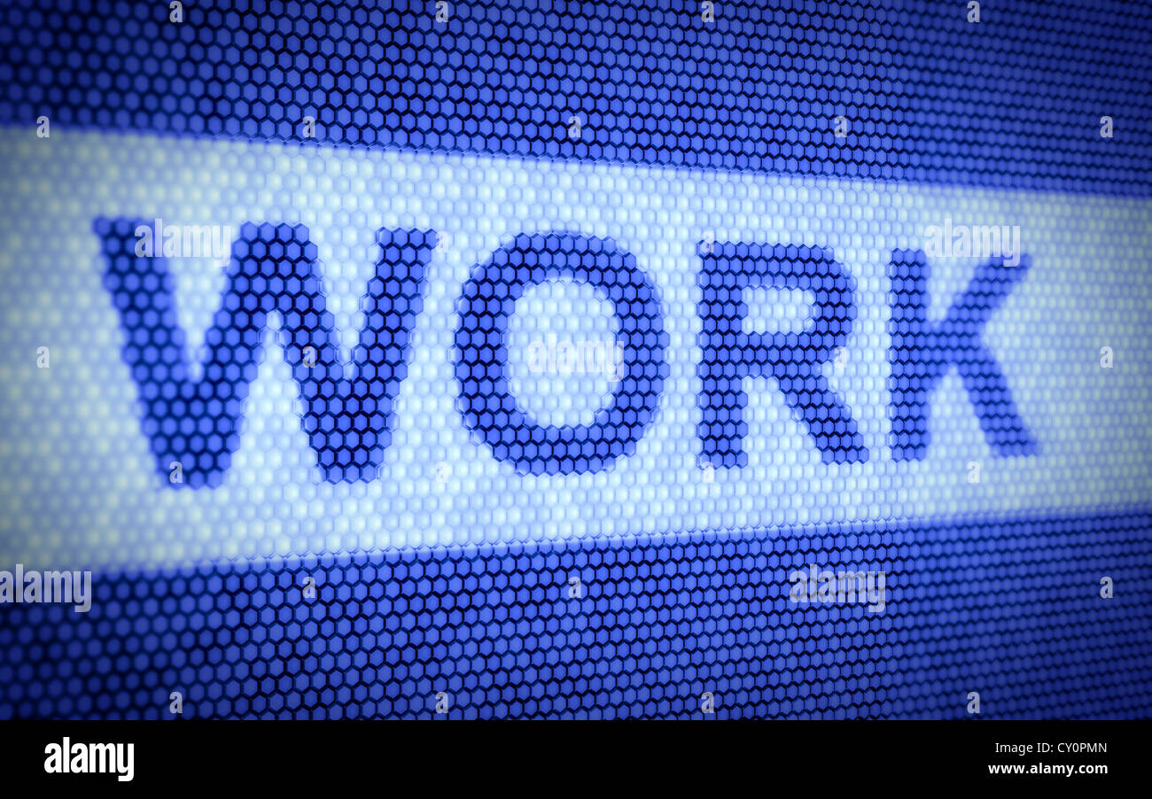 3d render of work concept on blue screen Stock Photo - Alamy