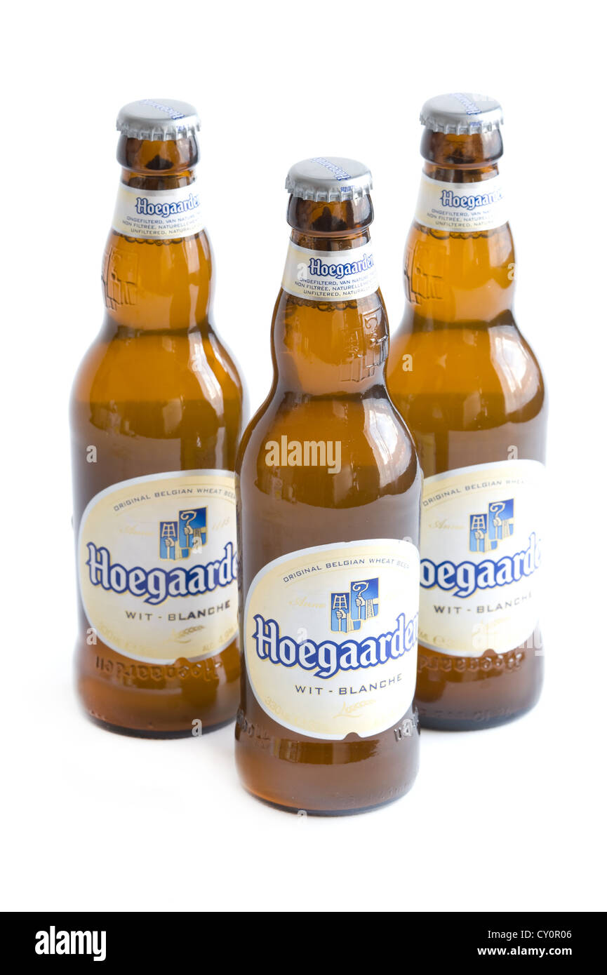 hoegaarden beer in bottles isolated on a white background Stock Photo ...