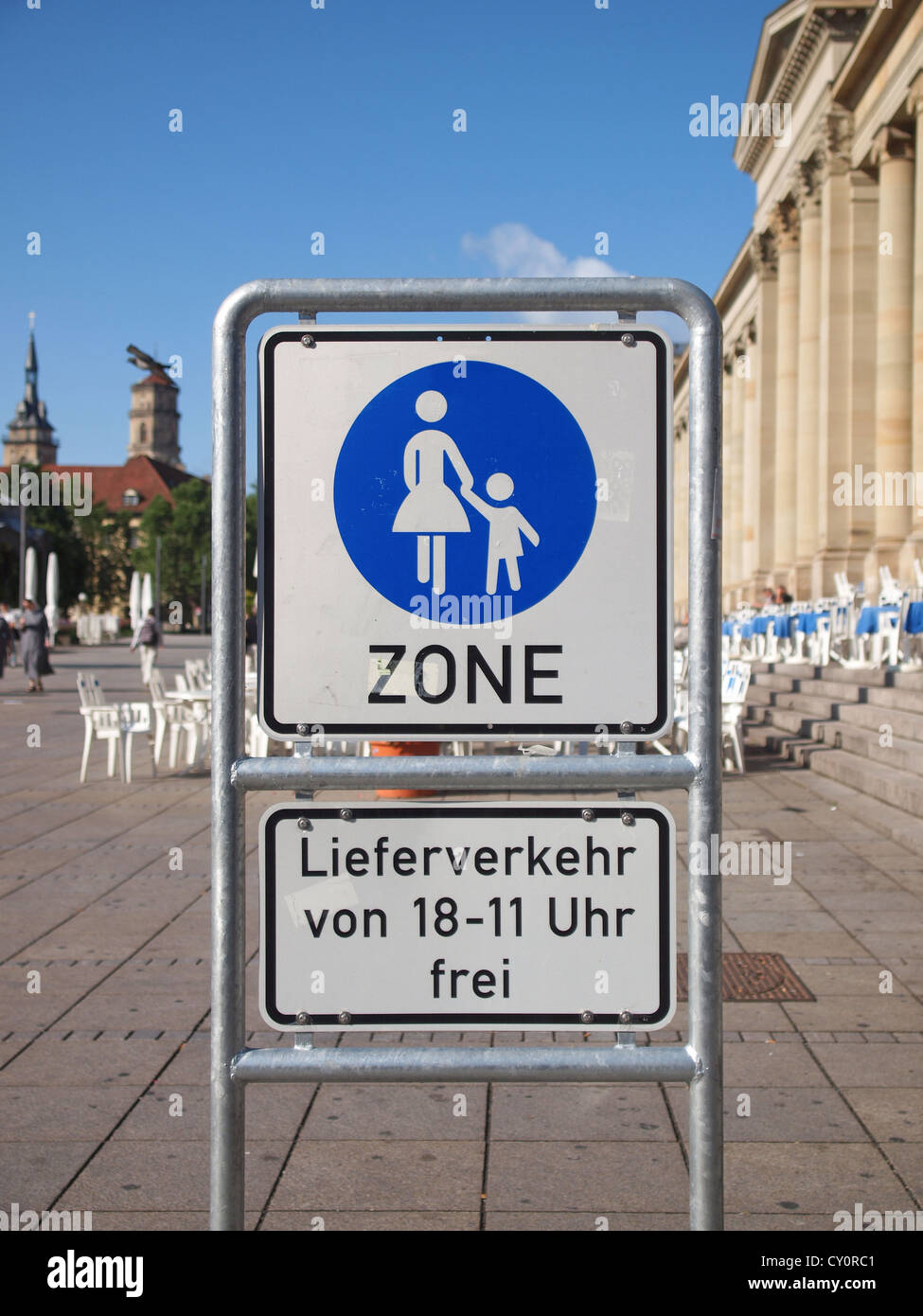 Pedestrian area sign hi-res stock photography and images - Alamy
