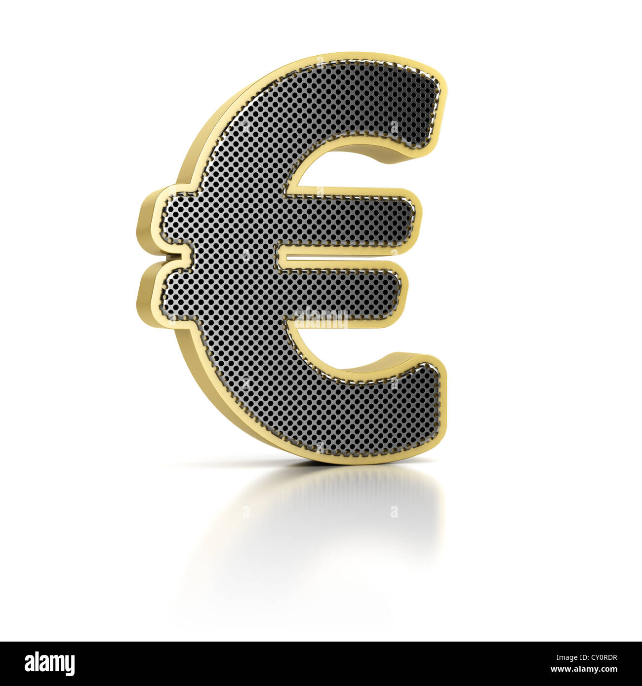 The Euro symbol as a perforated metal object over white Stock Photo - Alamy