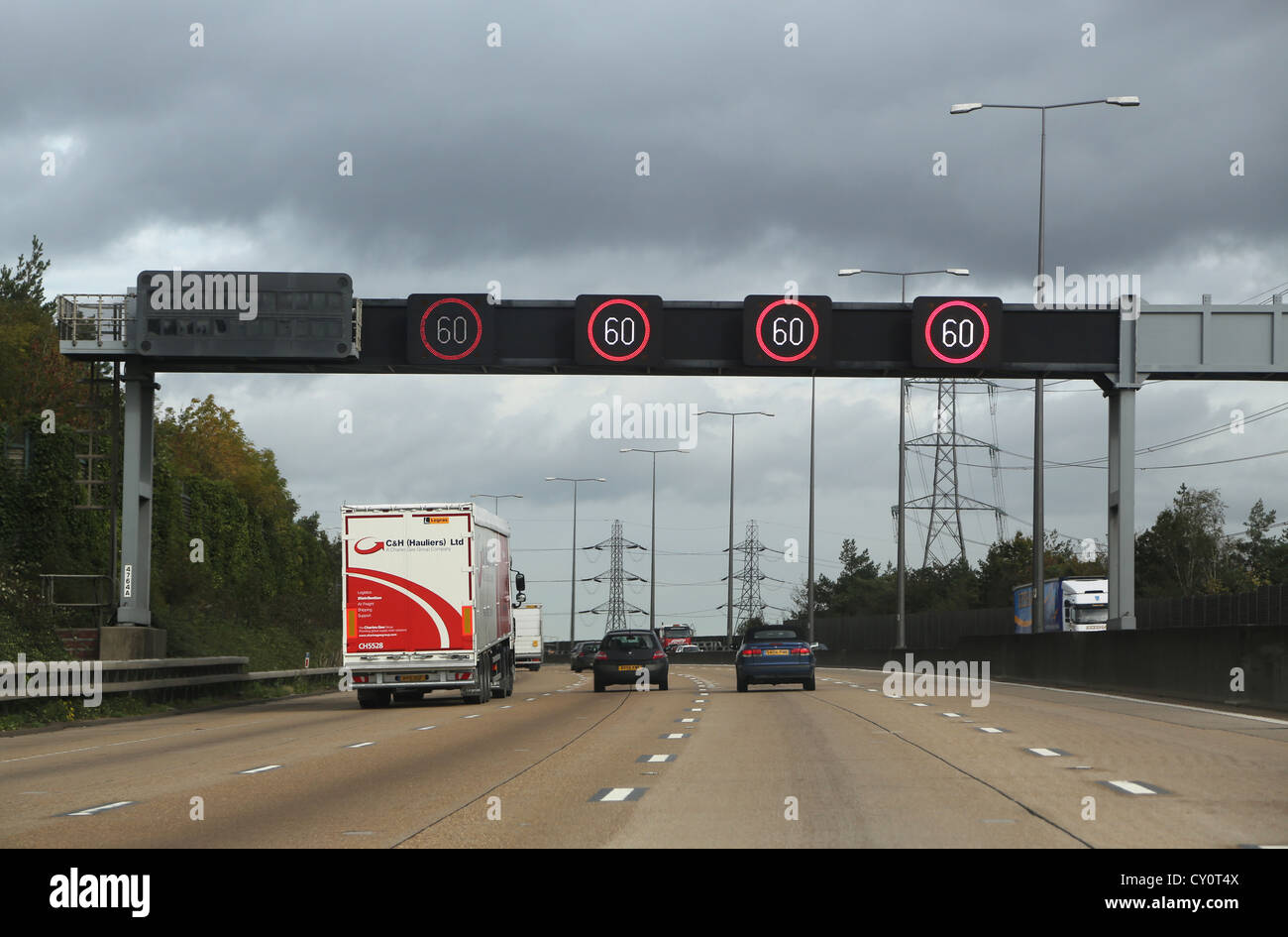 Speed limit sign on motorway hi-res stock photography and images - Alamy