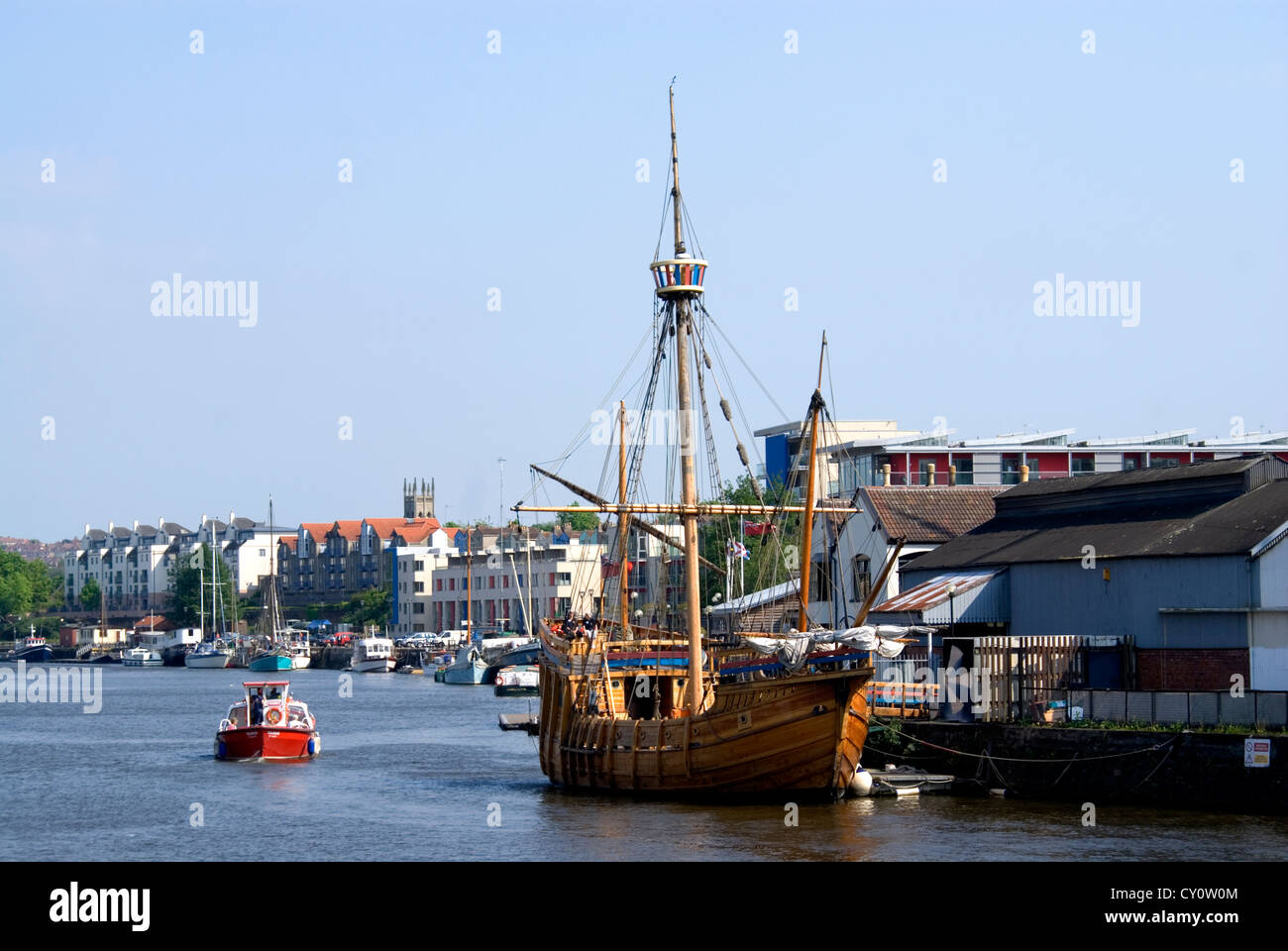 Replica of Cabots ship "the Mathew" moored on the Floating Harbour ...