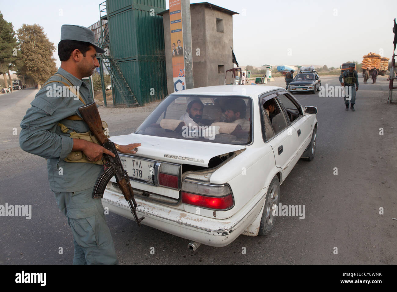 Afghan national Police officer on duty in Kunduz, Afghanistan Stock ...