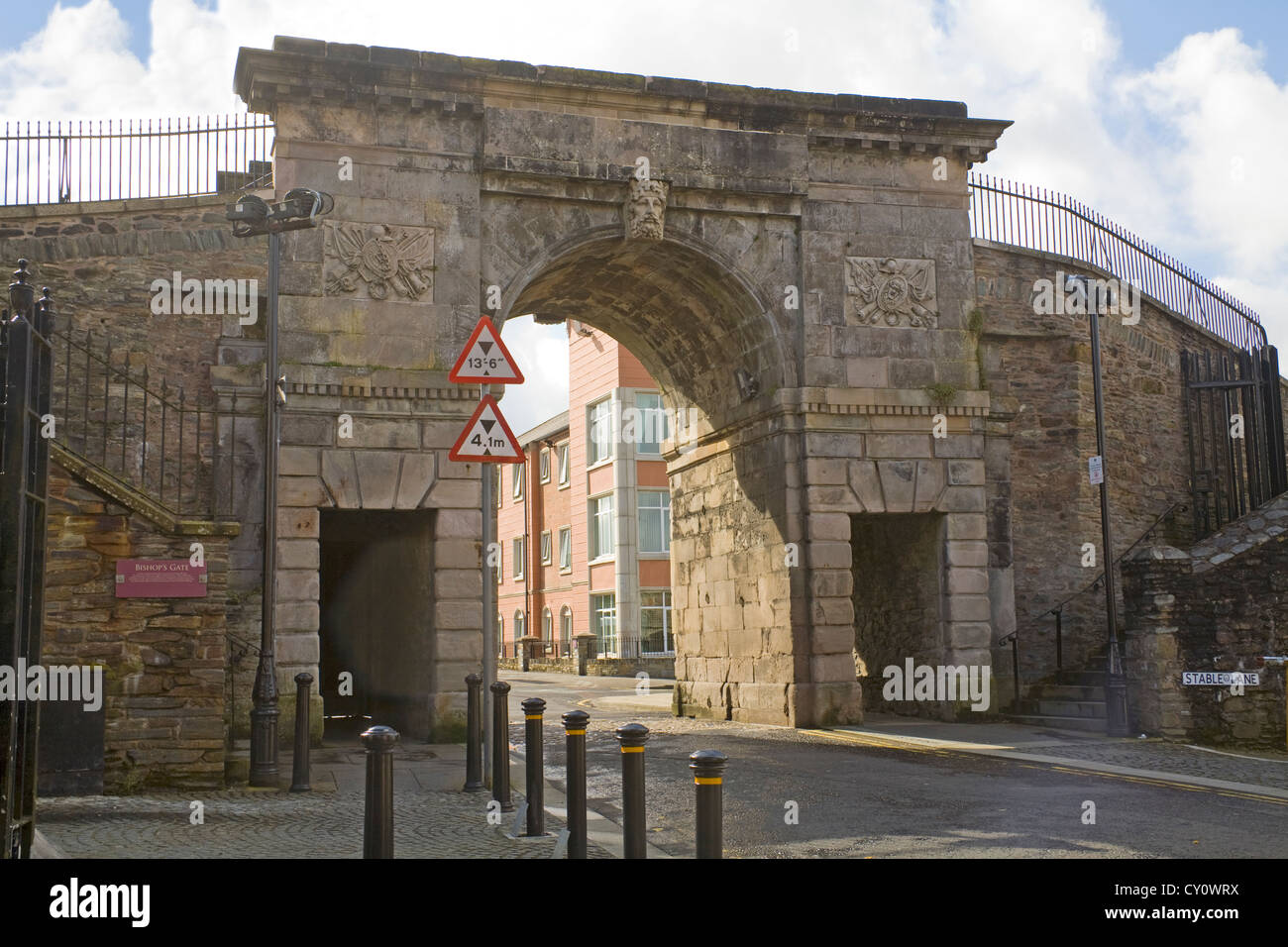 Derry City Londonderry Northern Ireland Bishop Gate one of four ...