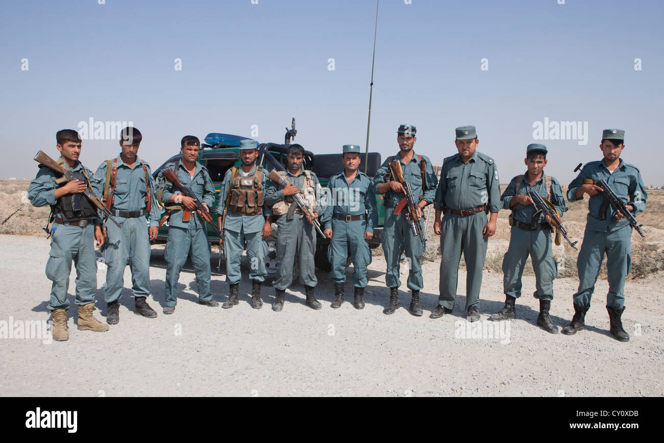 Afghan national Police officer on duty in Kunduz, Afghanistan Stock ...