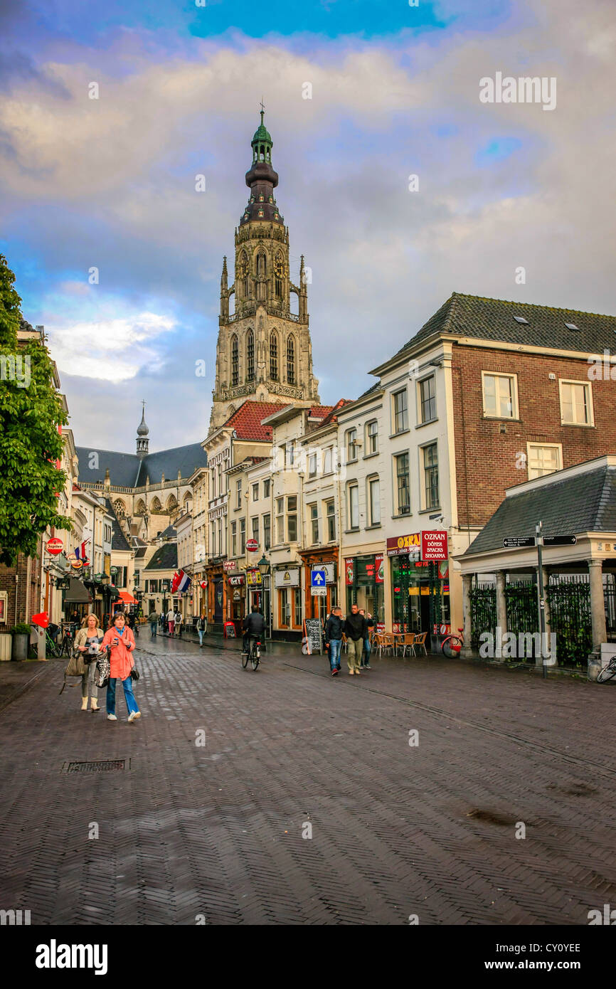 People out in Grote Markt area of Breda Holland Stock Photo - Alamy
