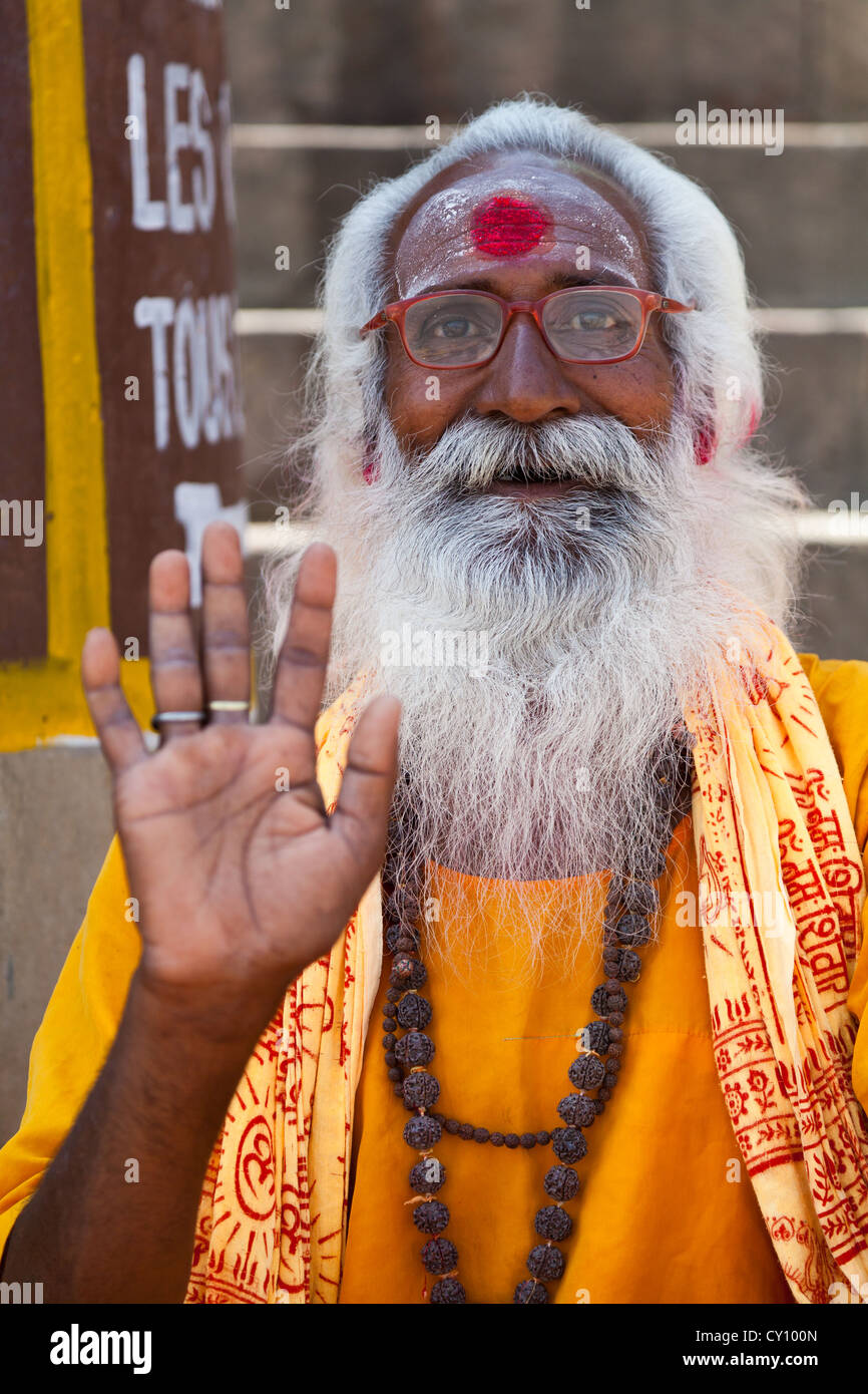 Holy Man in Varanasi, India Stock Photo - Alamy