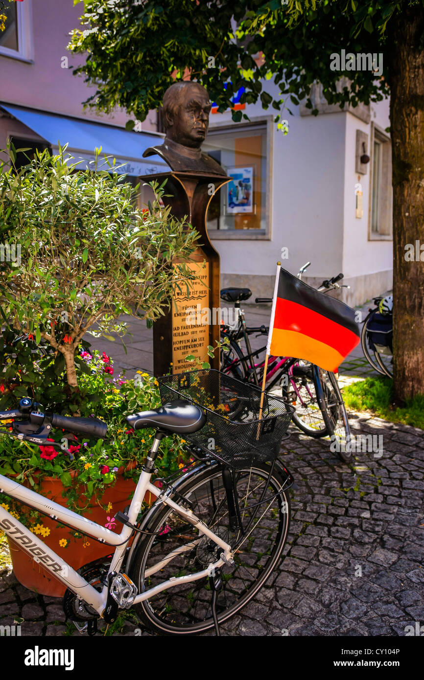 German flag on the back of a bicycle in Fussen Stock Photo - Alamy