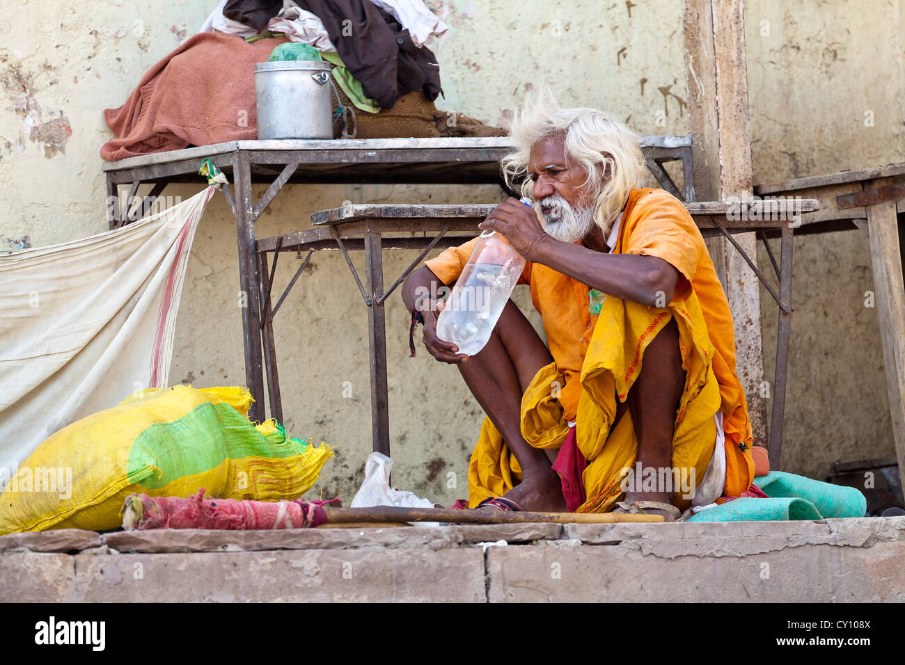 Holy Man in Varanasi, India Stock Photo - Alamy