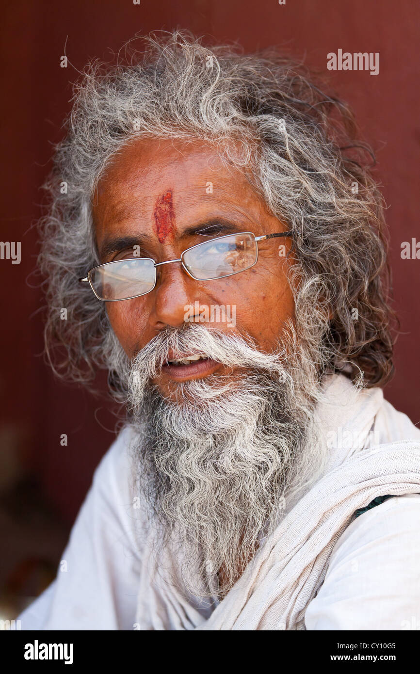 Holy Man in Varanasi, India Stock Photo - Alamy
