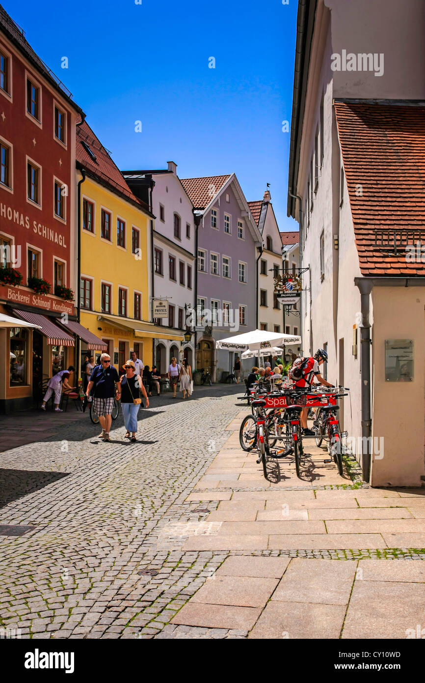 Town center shops in Fussen South Germany Stock Photo - Alamy