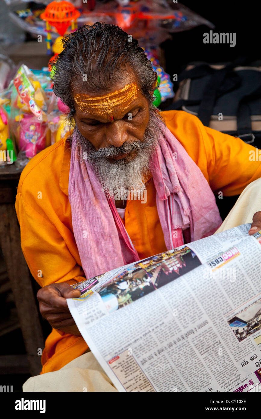 Holy Man in Varanasi, India Stock Photo - Alamy