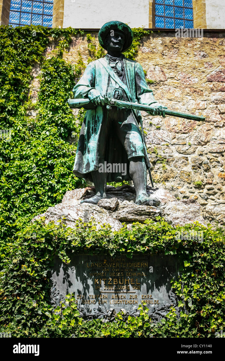 Statue of an Austrian Huntsman in Kitzbuhel Stock Photo - Alamy