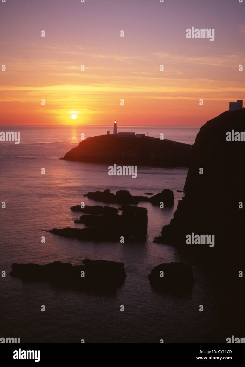 South Stack lighthouse near Holyhead Holy Island Anglesey North Wales ...