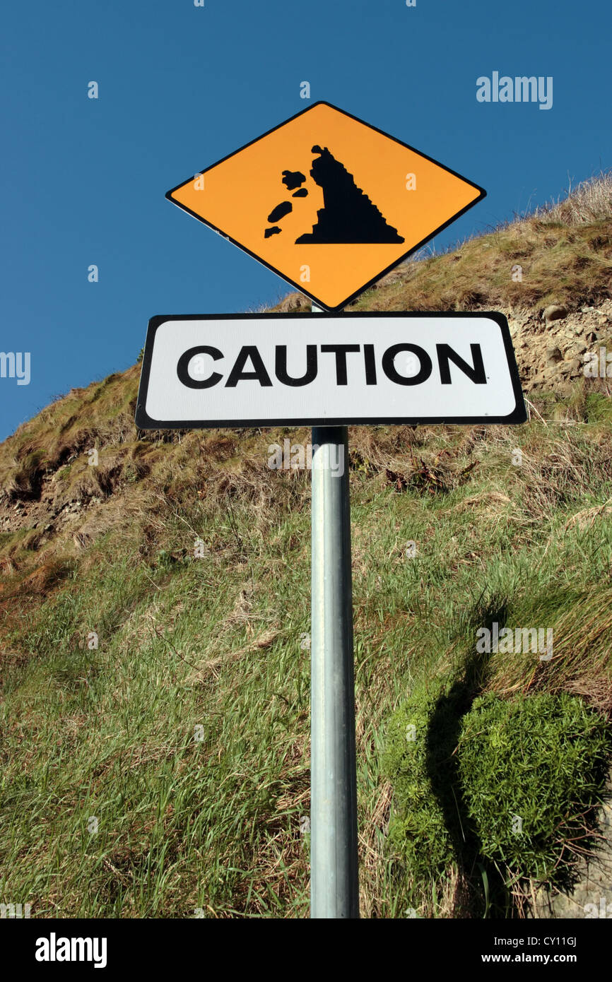 a landslide sign in county kerry ireland Stock Photo - Alamy