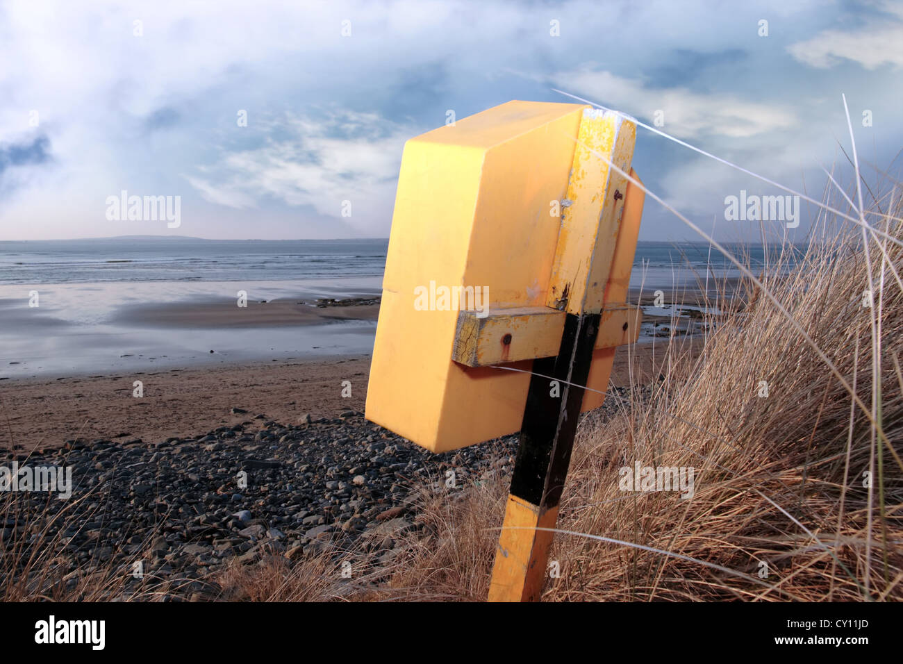 a lifebuoy on the beach in beale county kerry ireland Stock Photo - Alamy