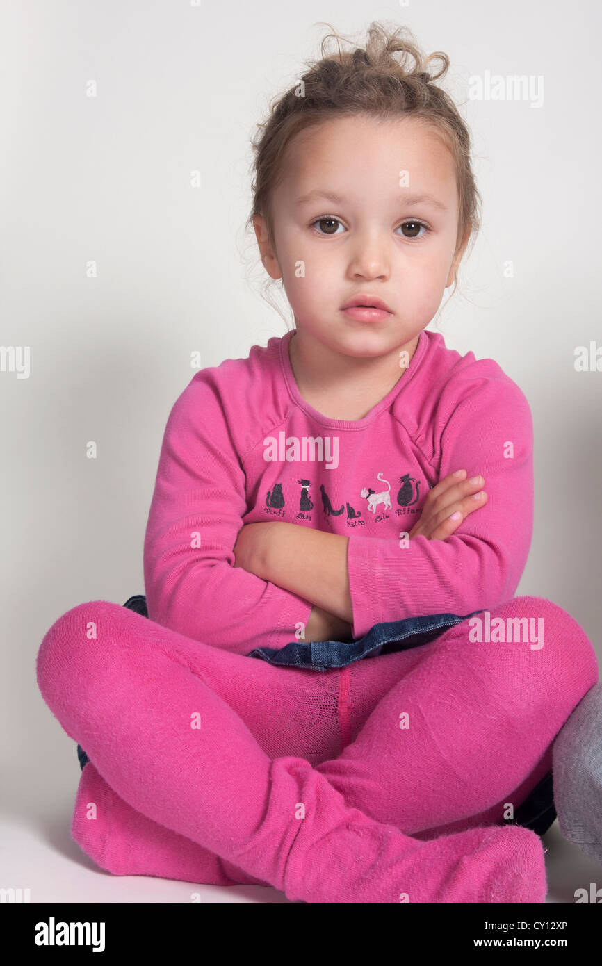 moody little girl Stock Photo - Alamy
