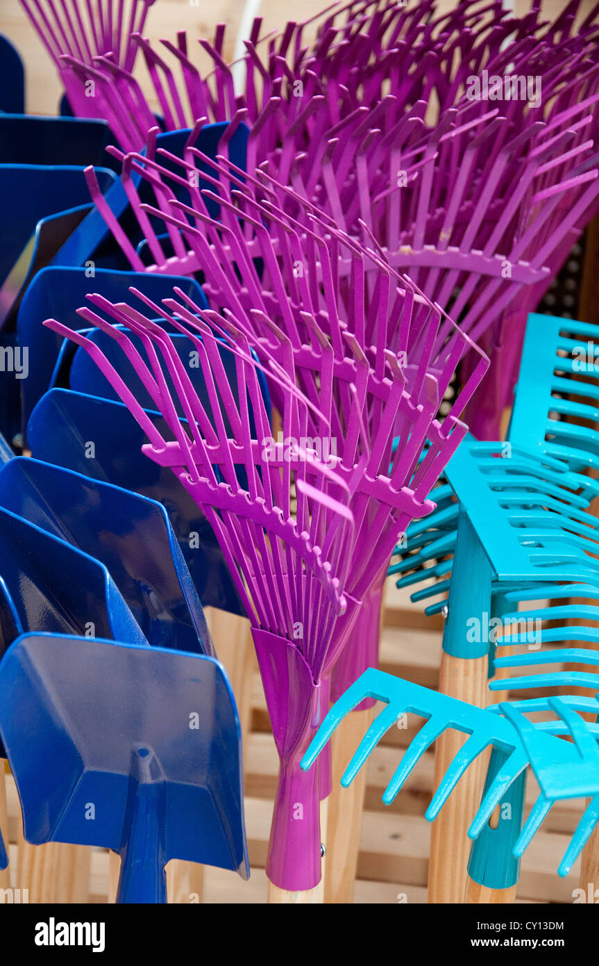 Colorful gardening equipment Stock Photo - Alamy