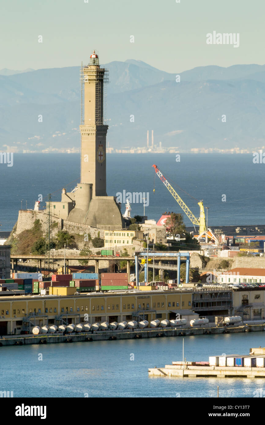 the ancient "lanterna", symbol of Genoa Stock Photo - Alamy