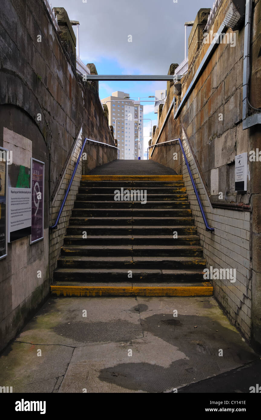 Stairs leading to railway station platform Stock Photo - Alamy