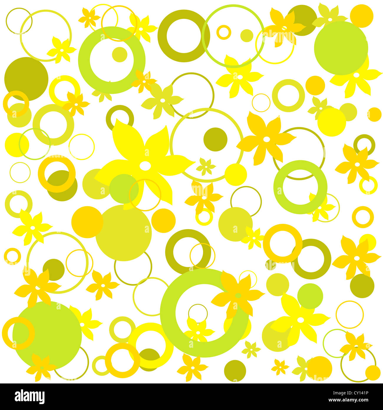Seamless flowers and circles pattern Stock Photo - Alamy