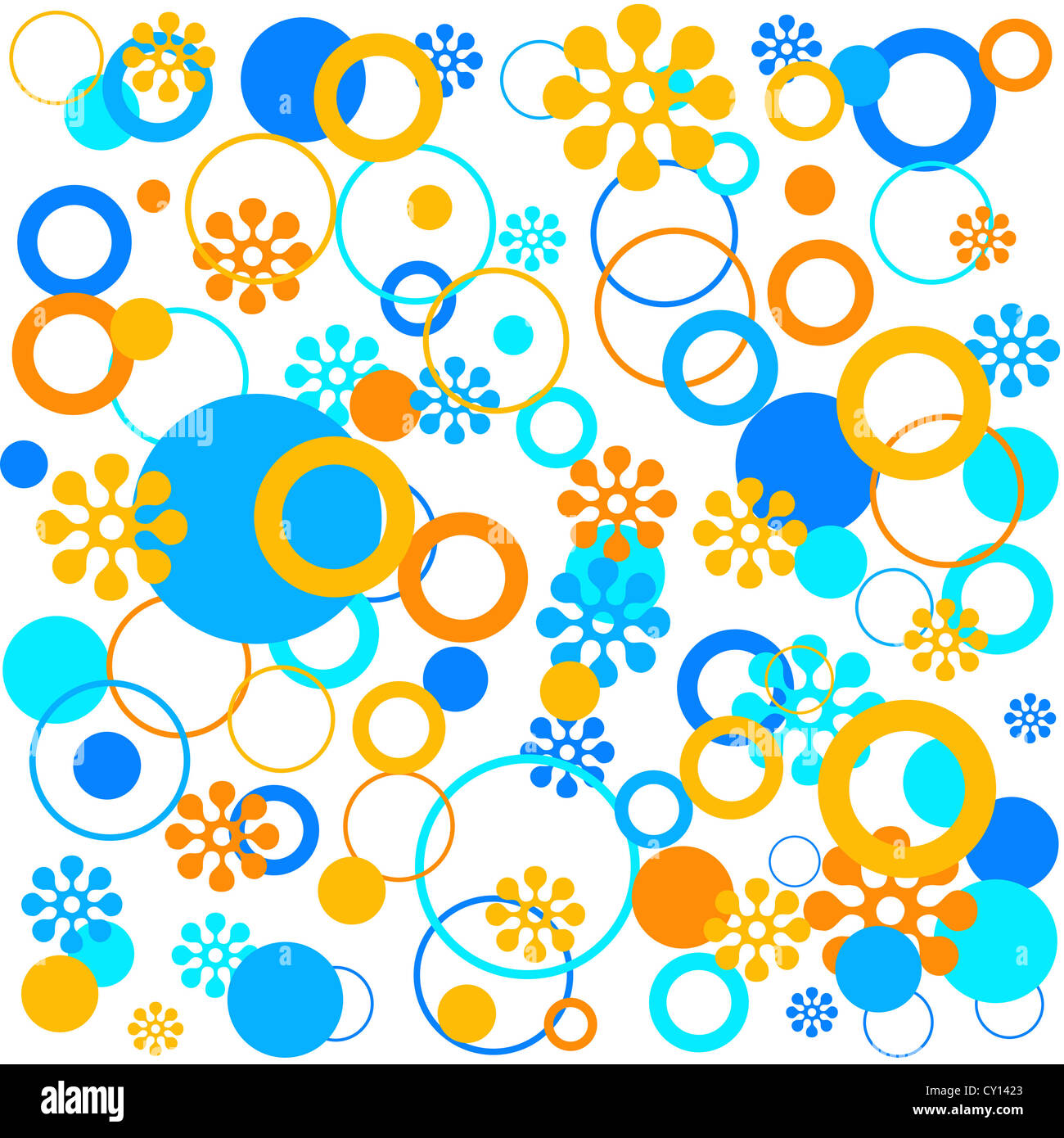 Seamless circles and floral pattern Stock Photo - Alamy