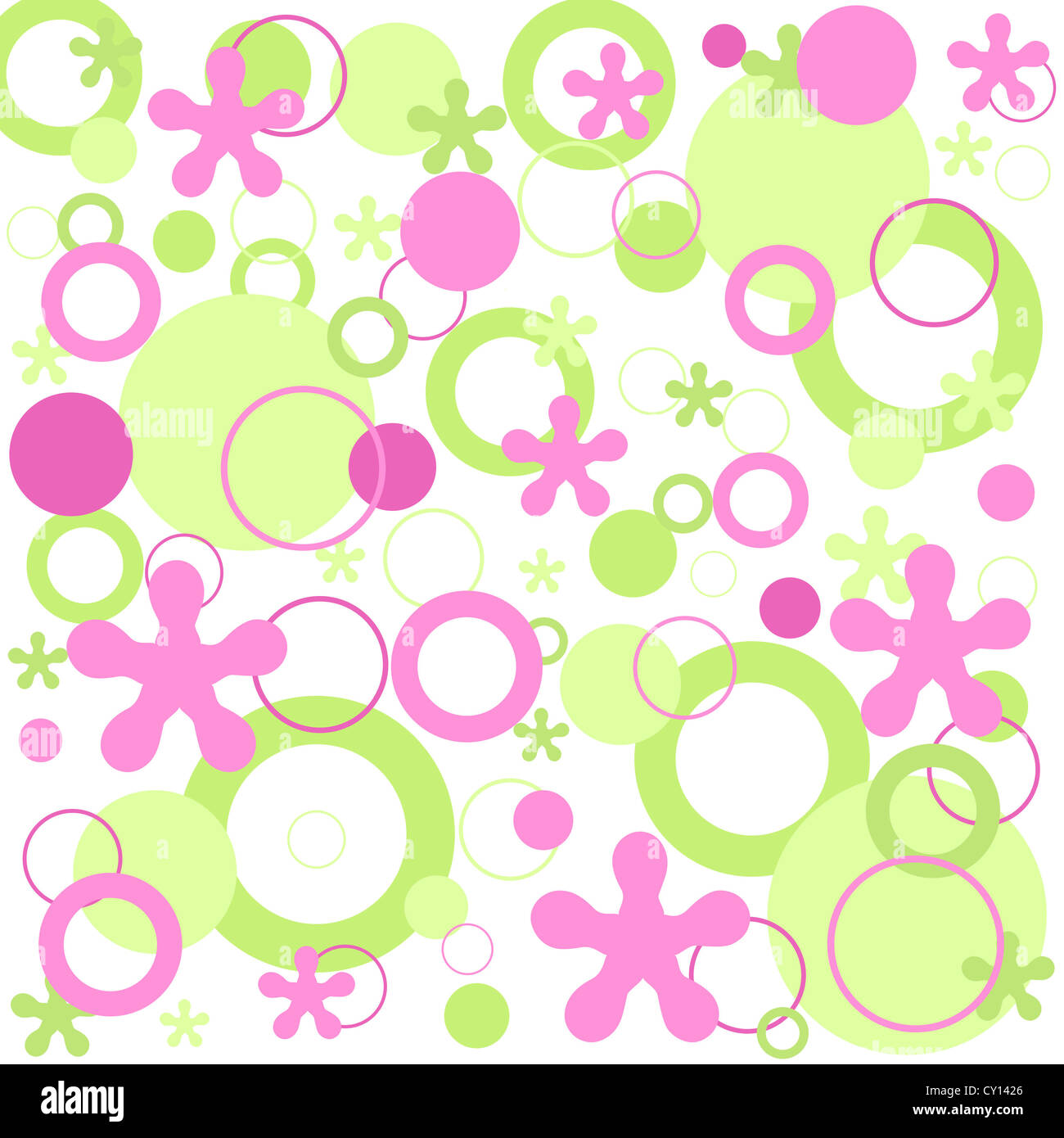 Seamless circles and floral pattern Stock Photo - Alamy