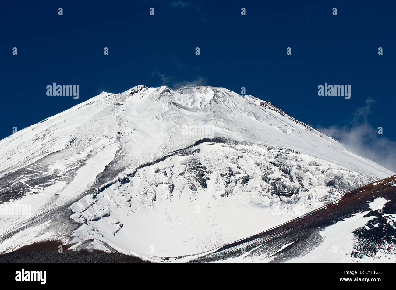 Mount Fuji summit viewed from the 2nd station Stock Photo - Alamy