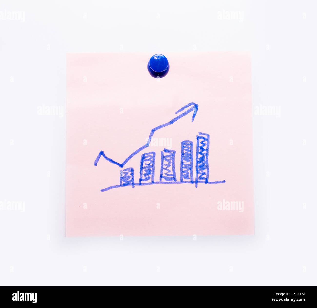 In notes hand painted Business Graph Stock Photo - Alamy