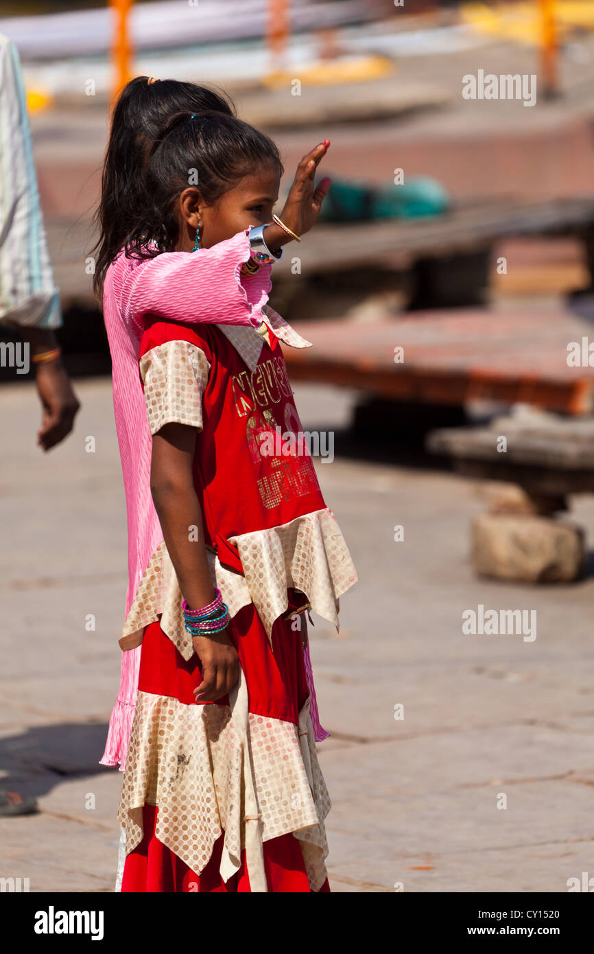 Young Girls at the Ghats in Varanasi, India Stock Photo - Alamy
