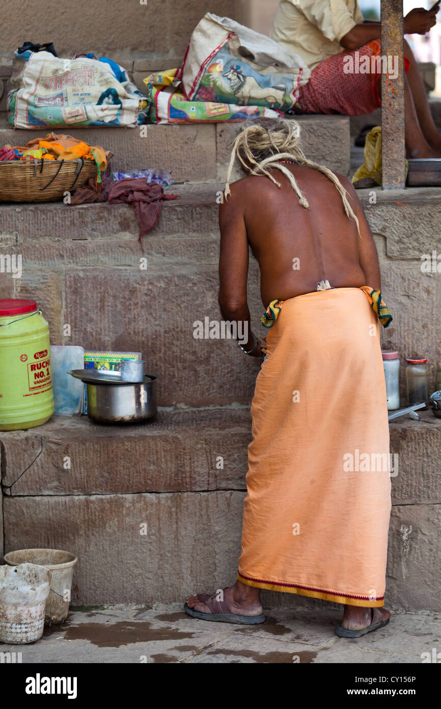 Indian Man at the Ghats in Varanasi, India Stock Photo - Alamy