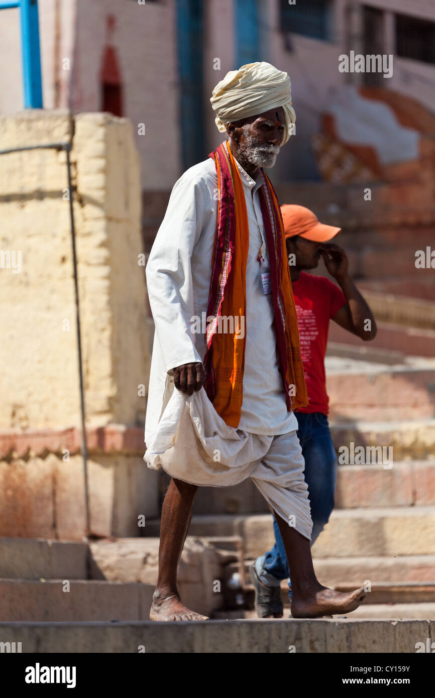 Indian Man at the Ghats in Varanasi, India Stock Photo - Alamy