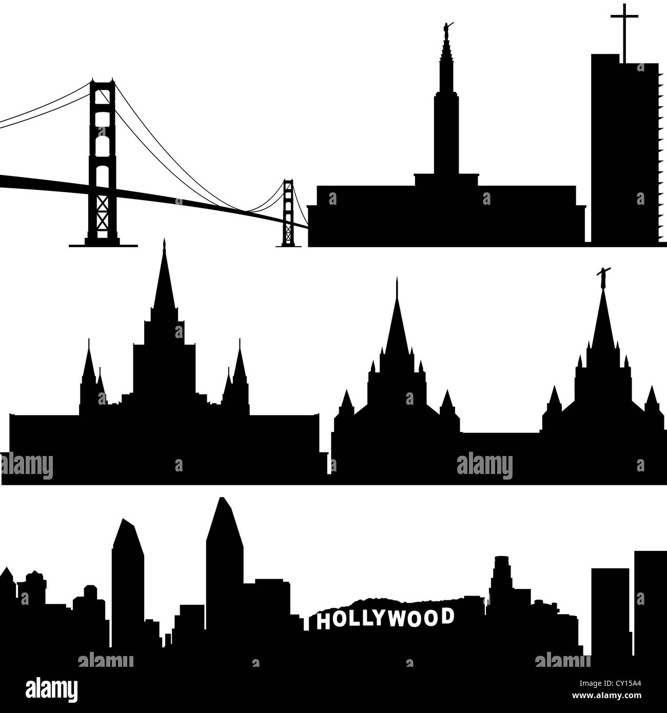 Contours of buildings and constructions. Illustration on white ...