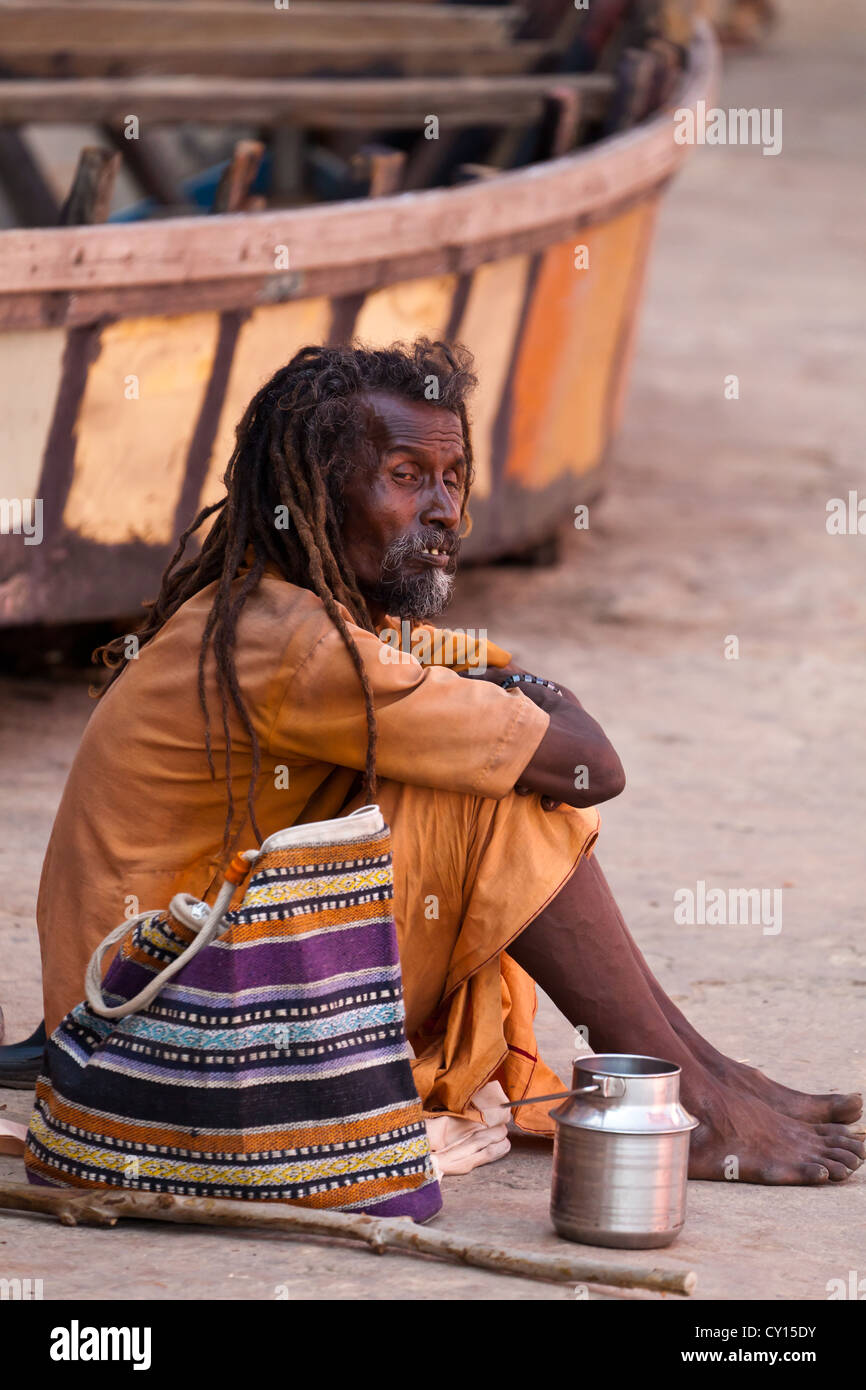 Indian Man at the Ghats in Varanasi, India Stock Photo - Alamy