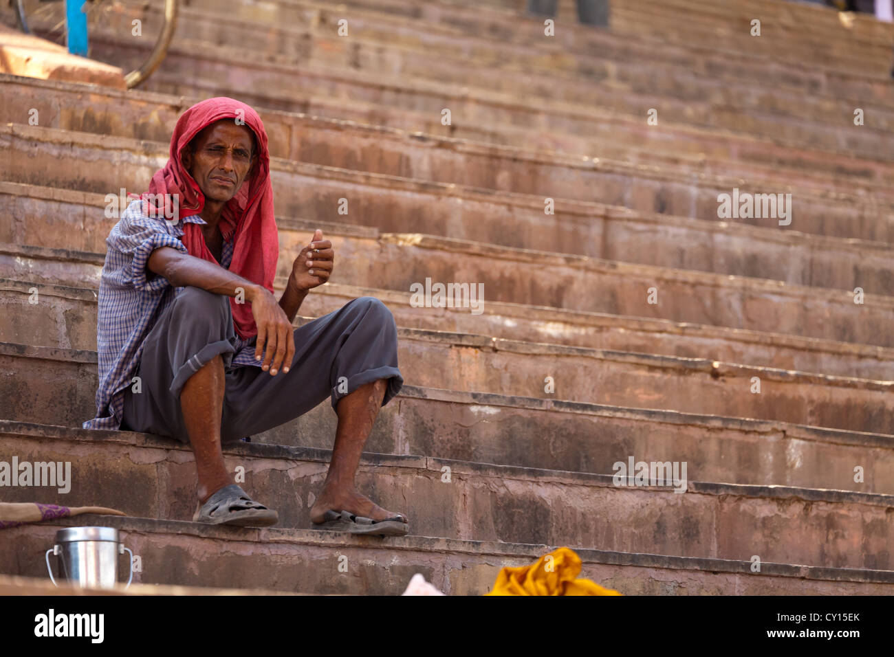Indian Man at the Ghats in Varanasi, India Stock Photo - Alamy