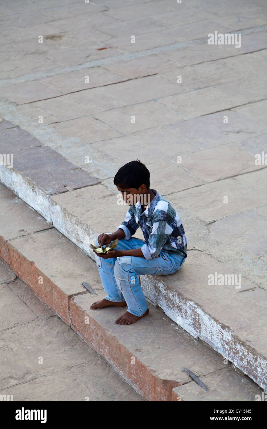 Indian Man at the Ghats in Varanasi, India Stock Photo - Alamy