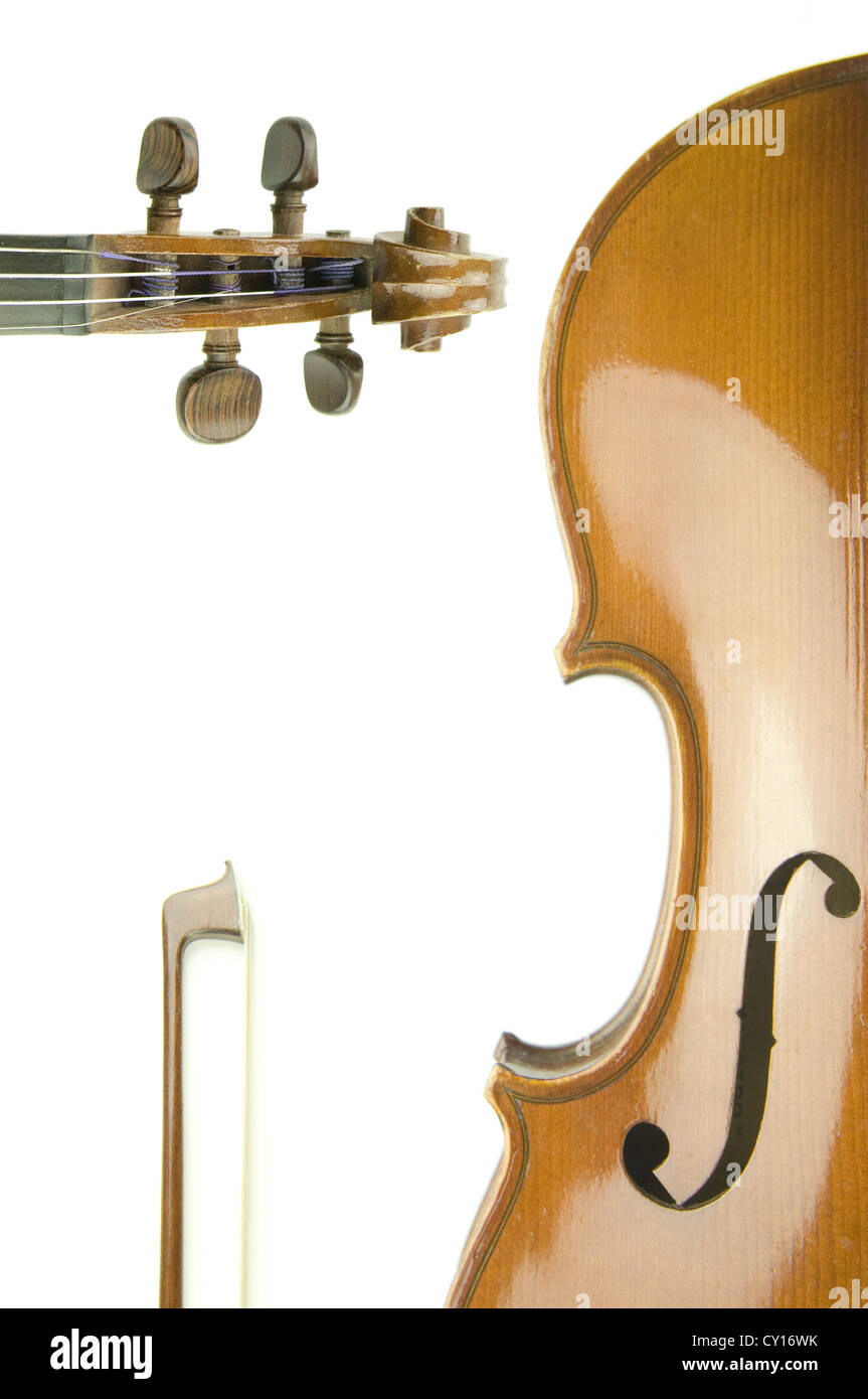 separated violin's body head and bow Stock Photo - Alamy